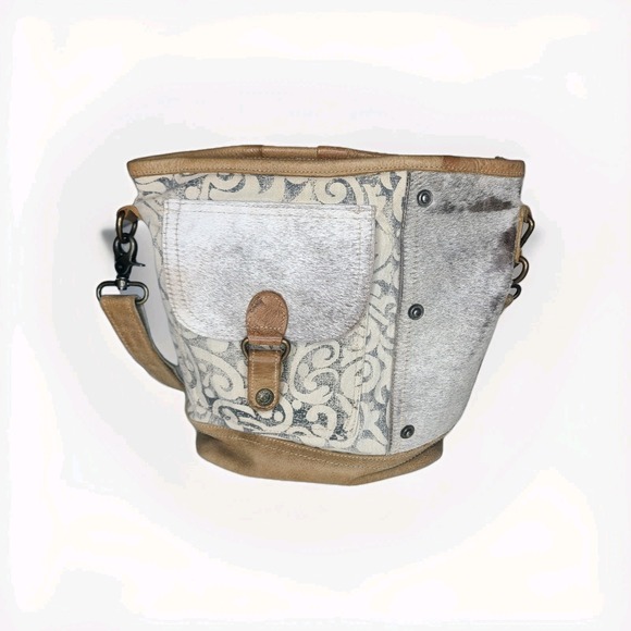 Myra Bag | Bags | Myra Bag Light Tan Gray Cowhide Leather Purse ...